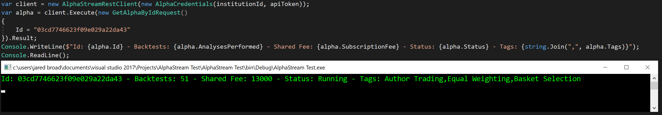 Alpha Streams Documentation - Alpha Streams API - Quick Start - QuantConnect.com