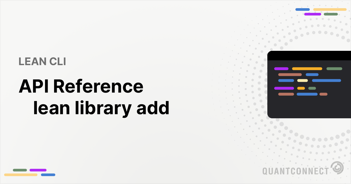 lean library add - QuantConnect.com